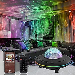 Mycket Star Projector, Galaxy Projector Light, Ocean Wave LED Night Light Lamp, Night Light Projector with Remote 360°Rotating Sleep Soothing Colors Changing Music Bluetooth Speaker Timer for Kids