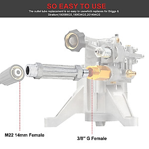 Pressure Washer Parts,Outlet Tube Replacement 201497GS 190589GS 190634GS for Craftsman Power Washer Parts, Compatible With Briggs & Stratton & Troy-Bilt RMW2.2G24 Pressure Washer Pump