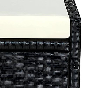 BUKSCYJS Sun Bathing Chair,Balcony Desk,Pool daybed,Patio Lounger Chair,Outdoor Lounge Set,Outdoor Lounge Set,Patio Day beds Outdoor,Sunbed with Cushion Poly Rattan Black