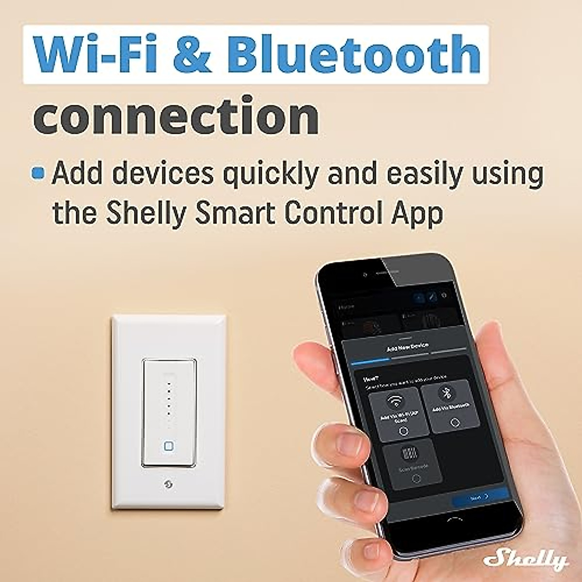 Shelly Plus Wall Dimmer | WiFi Smart Wall Dimmer Relay | Home Automation | Bluetooth Gateway | Compatible with Alexa & Google Home | No Hub Required | Timer Schedule | Dimmable Lights (2 Pack)