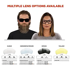 Ergodyne Skullerz Baldr Safety Glasses- Black Frame, Yellow Lens