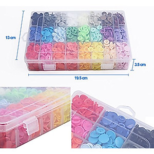 408 Sets Plastic Snap Buttons, No-Sew T5 Snaps with Organizer Storage Case for Bibs Diapers Crafts by ilauke