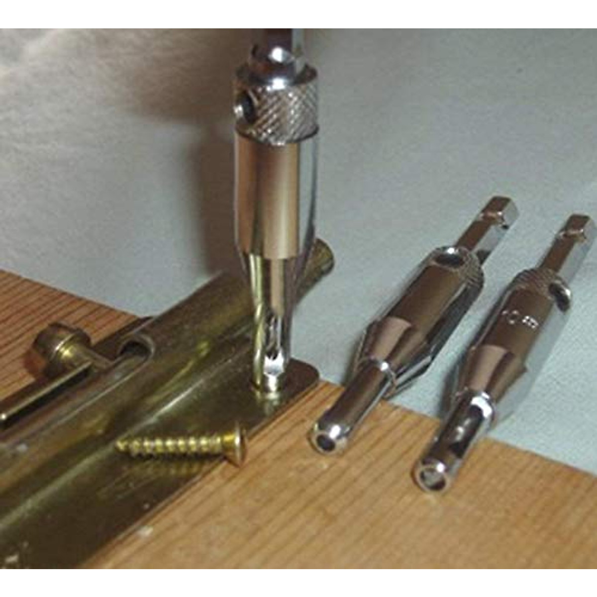 Yakamoz 4PCS HSS Door Self-Centering Hinge Hole Opening Drill Bit Set, 5/64", 7/64", 9/64", 11/64"