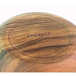 WEIGEER Acacia Wooden Salad Serving Bowl Solid Wood Hand-Carved Bowl Fruit Bowl 9.5