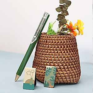 Buqoo Gel Pen and Magnetic Bookmark Set, Retractable Black Ink Ballpoint 0.5mm Writing Pen Magnetic Bookmarks Flags Tab for School Home Office, Green