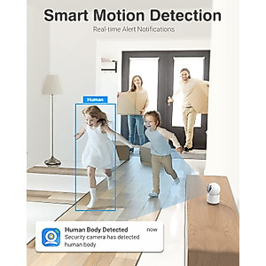 ANNKE Crater 2-2K WiFi Pan Tilt Smart Security Camera, Upgraded 3MP Baby/Pet Monitor, Indoor Camera 360-degree with Two-Way Audio, Human Motion Detection, Cloud & SD Card Storage, Works with Alexa