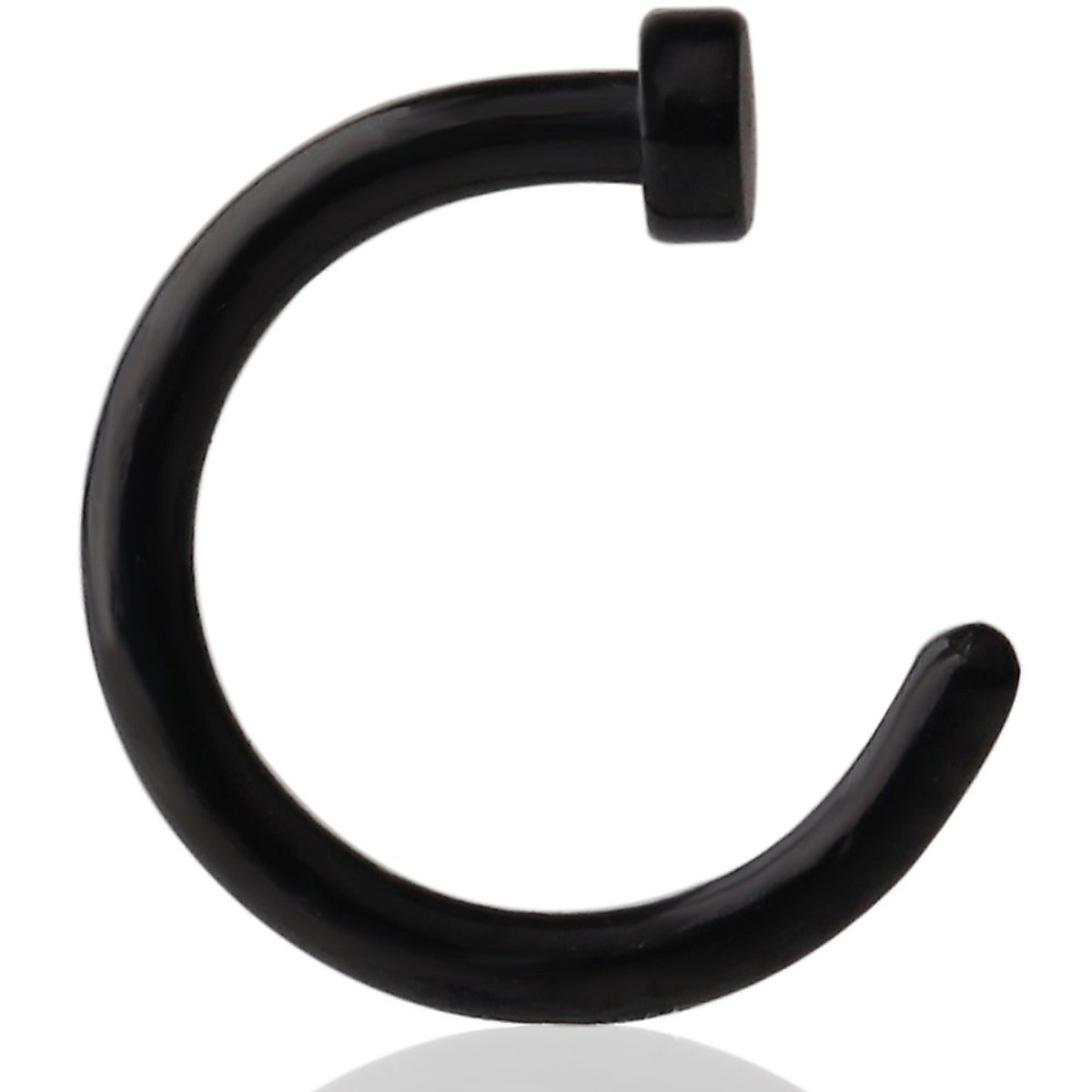 Ruifan 10pcs Stainless Steel Body Jewelry Piercing Earrings Nose Hoop Ring Unisex 20 Gauge 1/4"(6mm)