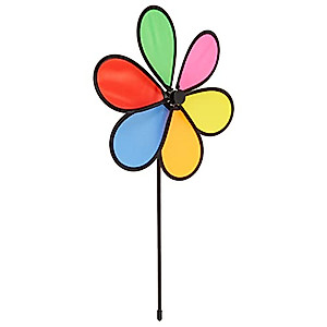 Rainbow Pinwheels for Yard and Garden, Flower Wind Spinners (12 x 22.78 in, 2 Pack)