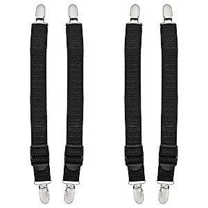 World's Best Shirt Stays for Men Police and Military-Heavy Duty-Made in USA (Original Style in Black, Select Series) 1 Pair of Shirt Keepers/Garter