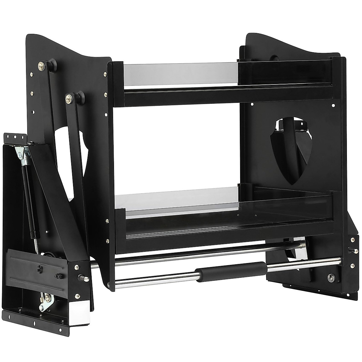 Ebusin 24 Inch Pull Down Cabinet Organizer - 2 Tier Kitchen Cabinet Pull Down Shelf for Space-Saving Convenience. Ideal Spice Rack Organizer for Kitchen Cabinets.