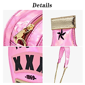 USTYLE Sparkling Bag for Women, Shoulder Purse Sequin Leather Bottle Shaped Crossbody Bag Clutch Purse Phone Wallet Shoulder Bags (holo-pink)