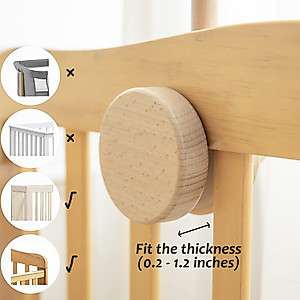 Lanttoe Wooden Crib Mobile Arm 33 Inches for Baby Nursery-Baby Mobile for Crib with Matching Nursery Mobile Attachment-Upgrade Siliconegasket Anti Slip Clamping System