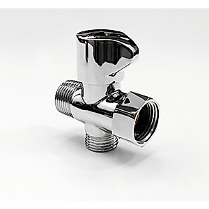 Luxe Bidet Metal T-adapter with Shut-off Valve, Winged 3-way Tee Connector, Chrome Finish, for Luxe Neo Bidets