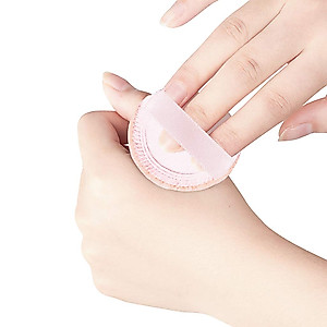 5x Powder Puff, Applicator Cotton Round Makeup Powder Sponge, Air Cushion Puff with Ribbon, Face Powder Puffs for Loose and Foundation,3.15 inch (Orange)