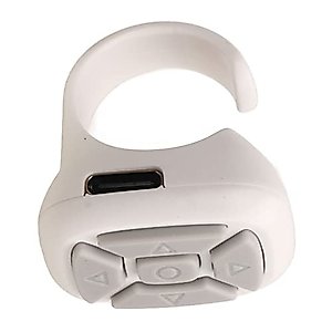 Remote App Paging, Long Battery Life Remote Control Scroll Convenient USB Rechargeable Battery 72 Hours Continuous Operation 5.3 for Mobile (White)