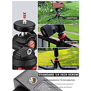 Lammcou Camera Tripod Flexible Mini Small Travel Lightweight Bendy Selfie Gorrila Tripod for DSLR Camera Vlogging Video Camera Action Camcorder Webcam Projector Ring Light Accessory Trípode