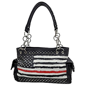 USA Flag Handbags Thin Blue Line Purses Thin Red Line Handbags (USA-Thin-Red-Line-Purse&Wallet)