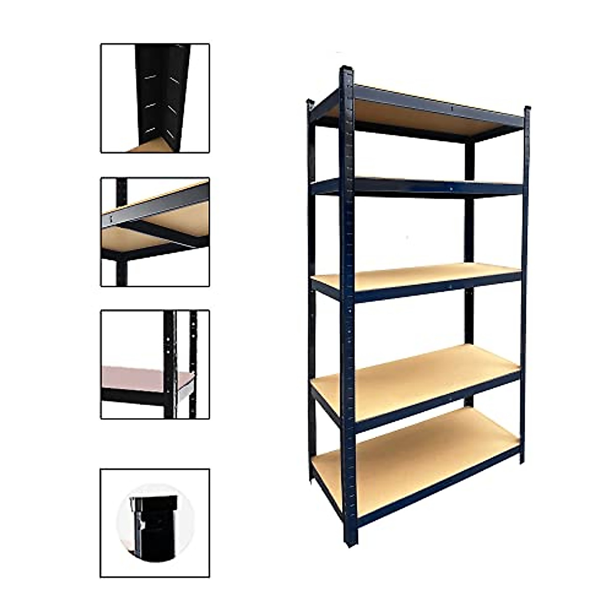 JAOSY Garage Storage Shelves Heavy Duty, Adjustable Shelves 28" Lx12 Wx59 H Shelving Unit with 5-Shelf, Racking Shelf Heavy Duty Garage Shelving Storage Shelves Black Metal Shelf
