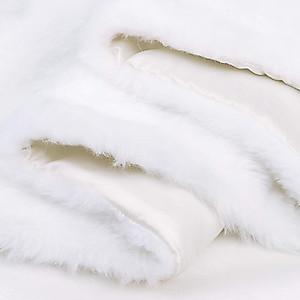AerWo Faux Fur Christmas Table Runner, Winter Snowy White Table Runner for White Christmas Holiday Table Decoration 72 x 15 Inch