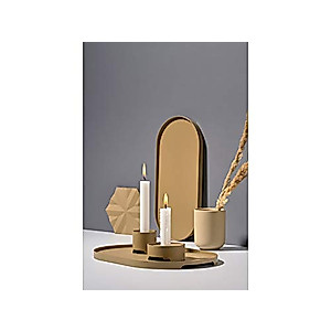 ZONE DENMARK, Singles Oval Tray, Metal, Modern Design, Large, Warm-Grey, 1 Count