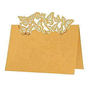 Paper Butterfly Table Number Place Card, Table Name Place Cards, 50Pcs Favor Decor Hollow Butterfly Cut Design Blank Card, Paper Table Cards for Wedding Party Favor Decor