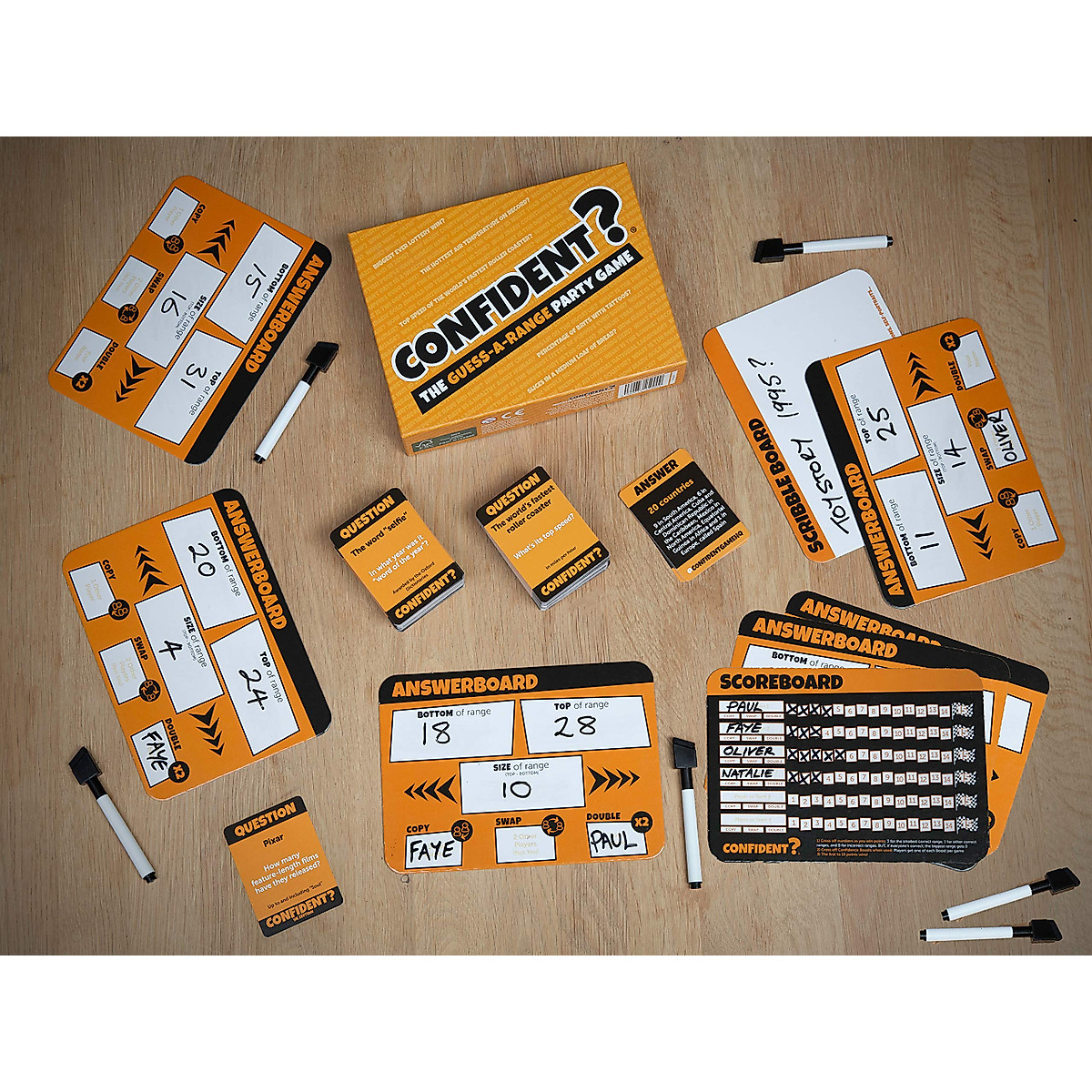 CONFIDENT? Board Game | Great Group Party Game for Family Game Night | Trivia with a Twist for Adults, Kids & Teens | Ages 8+ | 2-30 Players | Average Playtime 30 Minutes | Made by Confident Games