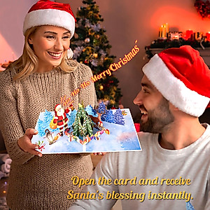 FITMITE Christmas Cards, MUSIC & LIGHTS & BLOWABLE Pop-up 3D Merry Christmas Card Christmas Gifts for Women Men Kids Mom Dad, Christmas Greeting Card with Envelopes