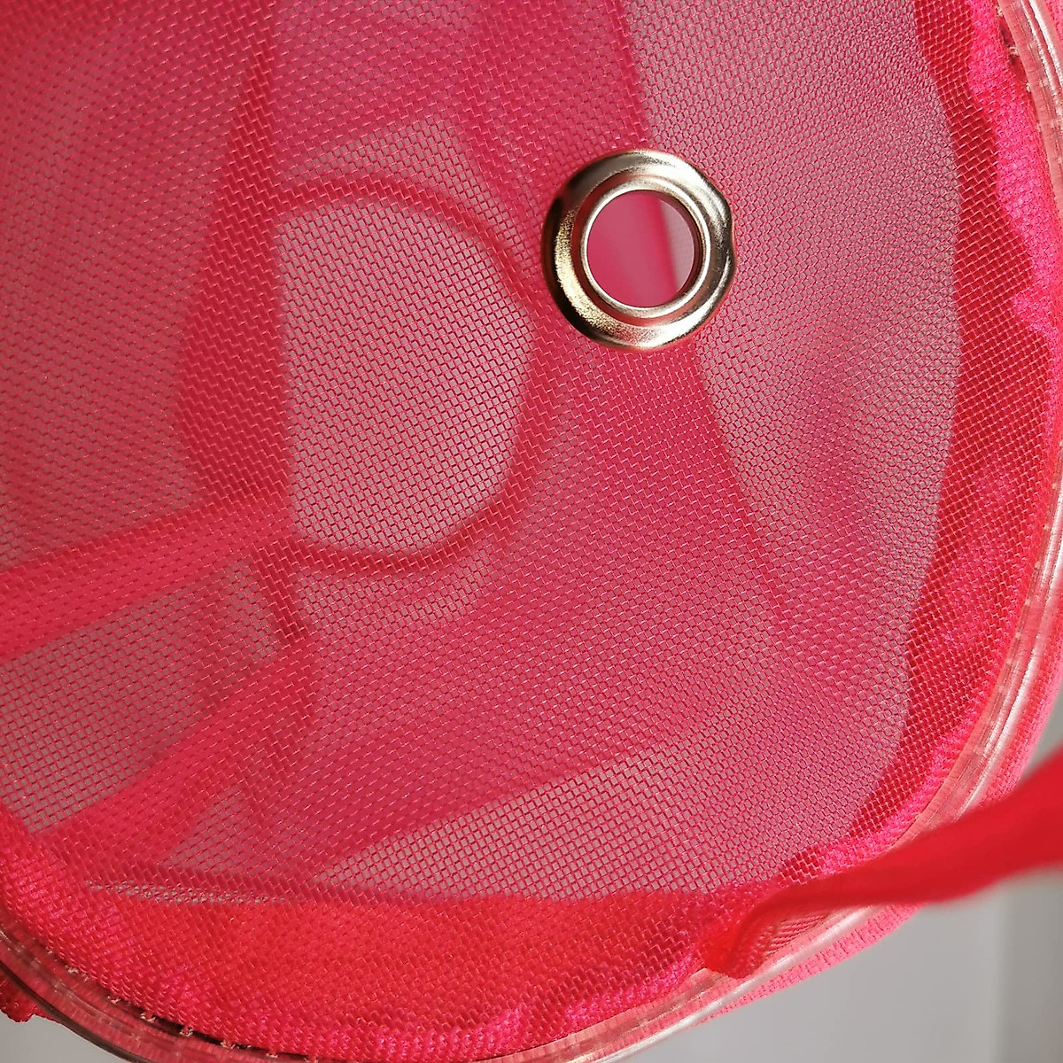 ZARSIO Mesh Knitting Bag Portable Yarn Wool Storage Bag for Carry Yarn Ball, Crochet Kits, Sewing Accessories (Pink)