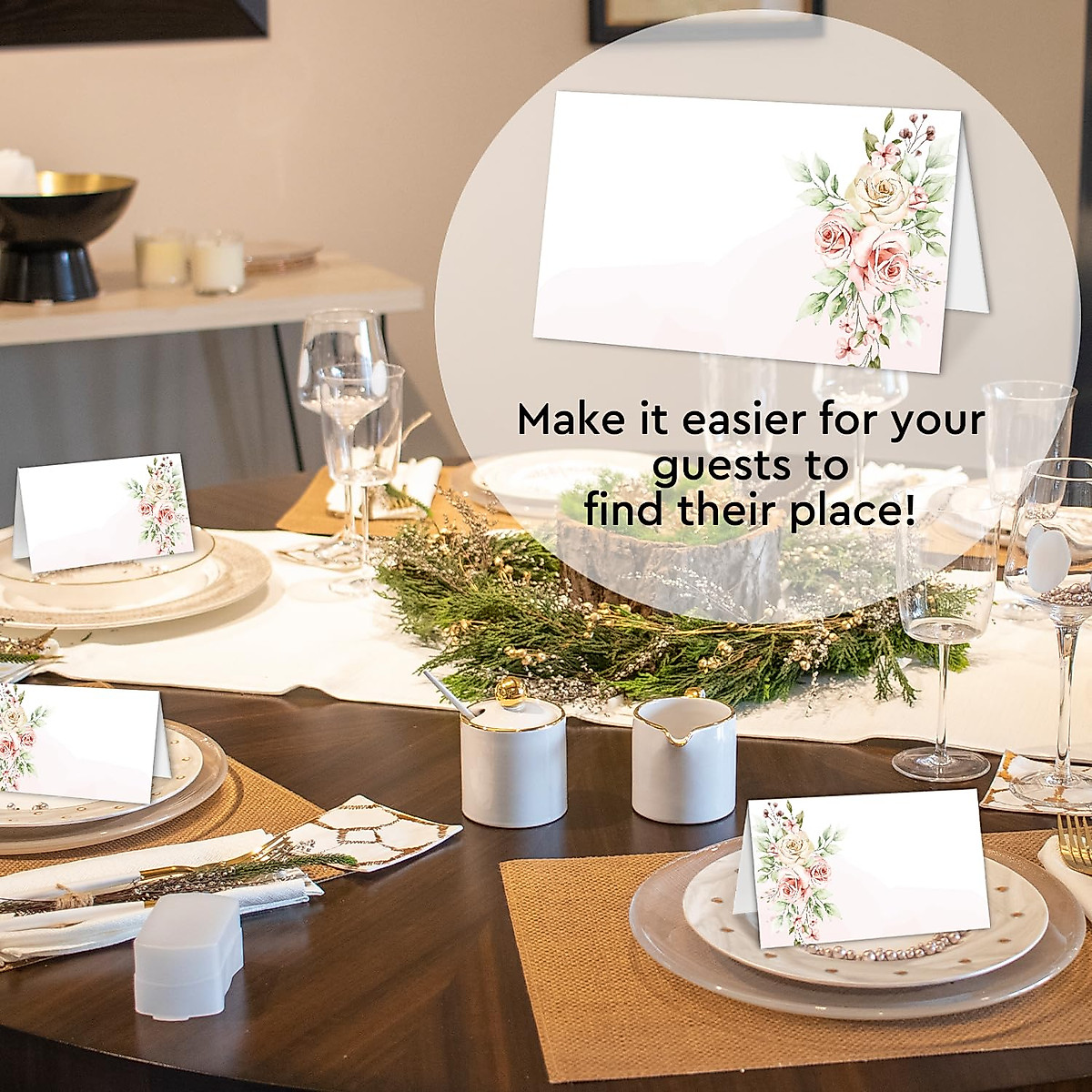 Place Cards with Fall Pumpkin, Scored for Easy Folding Set of 25 Tent Style Table Seating Cards, Party Decoration Blank Name Fill in Card for Thanksgiving Dinner, Reception, Banquet, Buffet Food-33