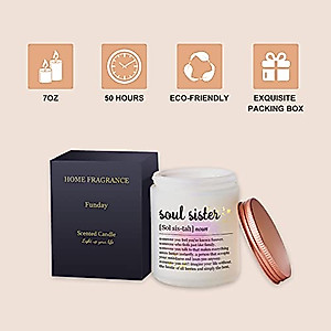 Soul Sister Gifts for Women Lavender Candle Gift to My Soul Sister Friend BFF Colleague Mother's Day Valentine's Day Christmas Gifts for Co-Worker Boss Scented Candle