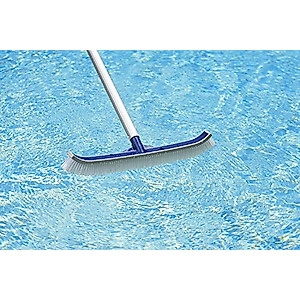 Poolmaster 20160 Heavy-Duty Vinyl Liner Swimming Brush with Rubber Bumper for Above or In Ground Pools, 18-Inches, Multi