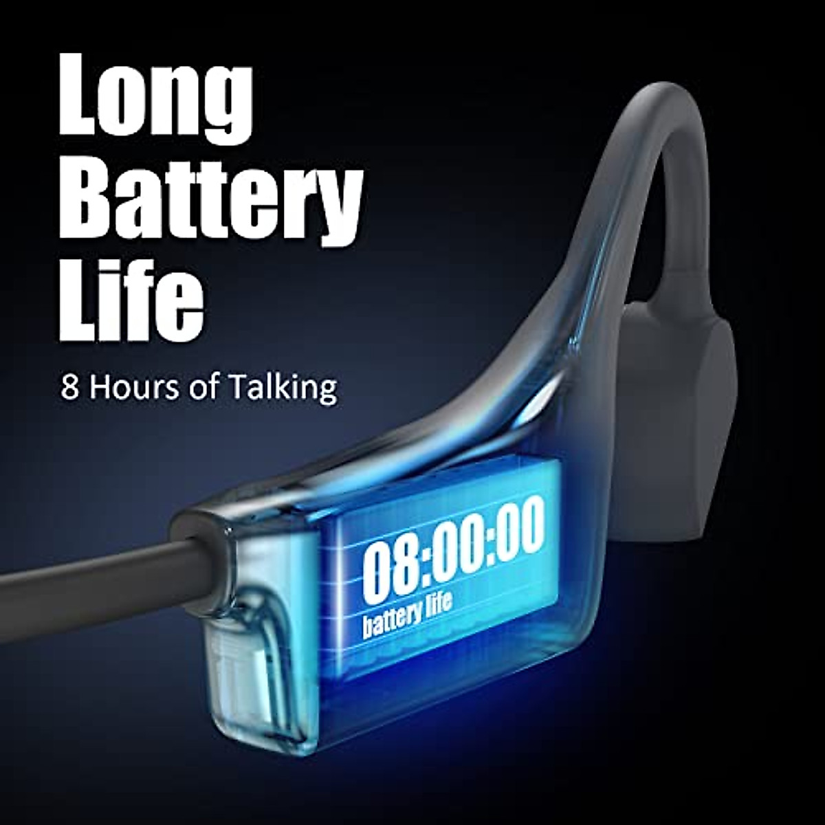 YouthWhisper Bone Conduction Headphones - Bluetooth 5.2 Open Ear Headphones IP67 Waterproof Sport Earphones with Noise-Cancelling Mic - Wireless Bone Conducting Headset for Running Hiking Cycling