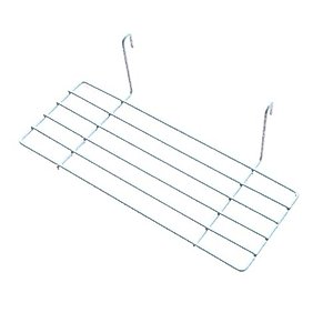 LIOOBO Grid Wall Shelves, Wire Straight Shelf with Hooks, Hanging Shelf for Wall Grid Panel, Wall Organizer for Home Supplies, 10 L x 4 D, White