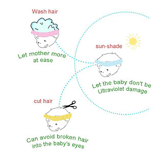 HOOYEE Safe Shampoo Shower Bathing Protection Bath Cap Soft Adjustable Visor Hat for Toddler, Baby, Kids, Children (pink)