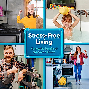 Aquaboon 50 & 200 Micron Reusable Spin Down Sediment Filter for Well Water AB-PF50M Whole House Sediment Water Filter System 1" MNPT+3/4" FNPT - Sediment Trap Pre-Filtration - Water Prefilter System