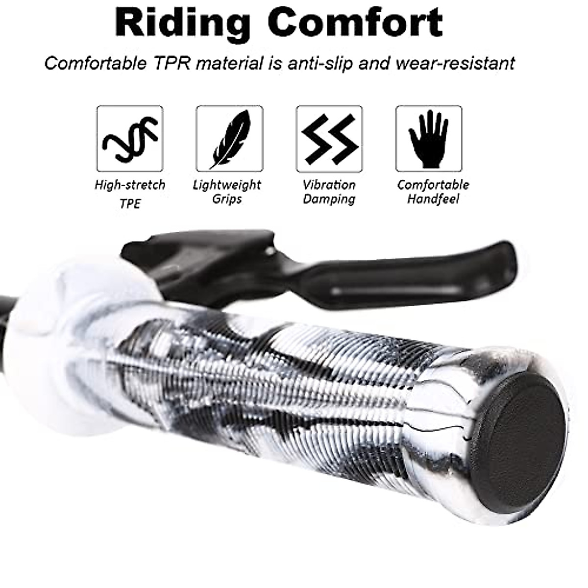 Kutrick BMX Bike Handlebar Grips - Soft 145mm Flange Longneck ST Grips for BMX Bike Bicycle Bars and Scooter Bars with Plug End -Stylish Multiple Colors available