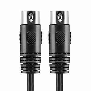 TNP MIDI Cable (6FT) - 5 Pin DIN Male Audio MIDI to MIDI Connector Interface Jack Plug Wire Cord