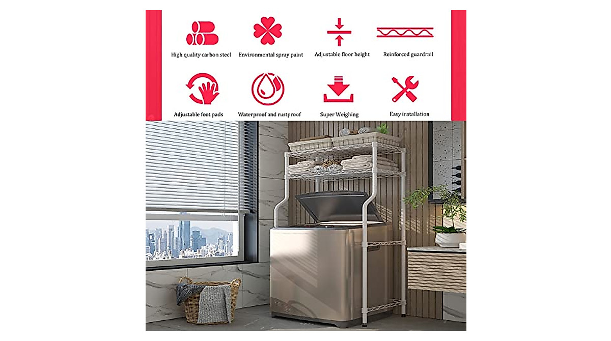 PHULJHADI Washer Storage Frames for Over Toilet,Bathroom Tower Shelf ...