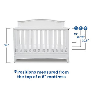 Delta Children Emery 4-in-1 Convertible Baby Crib - Greenguard Gold Certified, White