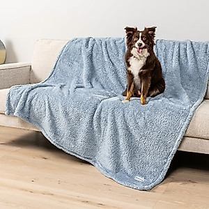PetAmi Dog Blanket for Large Dogs Blue, Fluffy Soft Puppy Blanket, Sherpa Fleece Cat Blanket for Kitten, Calming Pet Blanket Throw for Bed Washable Sofa Couch Cover, X-Large 60x80