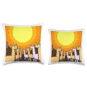 Pachamama designs Llamas in The Sun Throw Pillow, 16x16, Multicolor