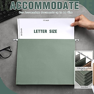 Yaomiao 48 Pcs Letter Size Expanding Hanging File Folders 3.5 Inch Hanging File Pockets with Tabs and Label Multicolored Cabinets File Folders for Office Home File Organization (Classic Colors)