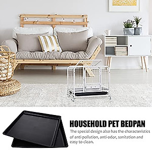 Crate Pans Pet Training Trays 2Pcs Pet Proof Plastic Pan, Pet Cage Accessories Replacement Trays for Cat Cages Easy- to- Clean Plastic Trays for Cat Cages- Black Replacement Pan Pet Pet Tray