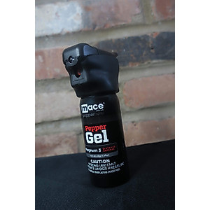 Mace Brand Magnum 3 Pepper Gel (45g) — 18’ Police Strength Pepper Gel, Flip Top Safety Cap, Wind-Safe Thick Gel Stream Technology, UV Dye — Self Defense Pepper Spray for Women & Men, Made in The USA