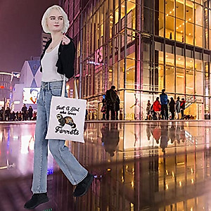 VAMSII Ferret Tote Bag Ferret Gifts for Ferret Lovers Ferret Owner Gifts just a Girl who Loves Ferrets Shoulder Bag(Ferret Tote Bag)