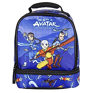 INTIMO Nickelodeon Avatar The Last Airbender Character Aang Katara Sokka Zuko Cartoon Dual Compartment Lunch Box Bag
