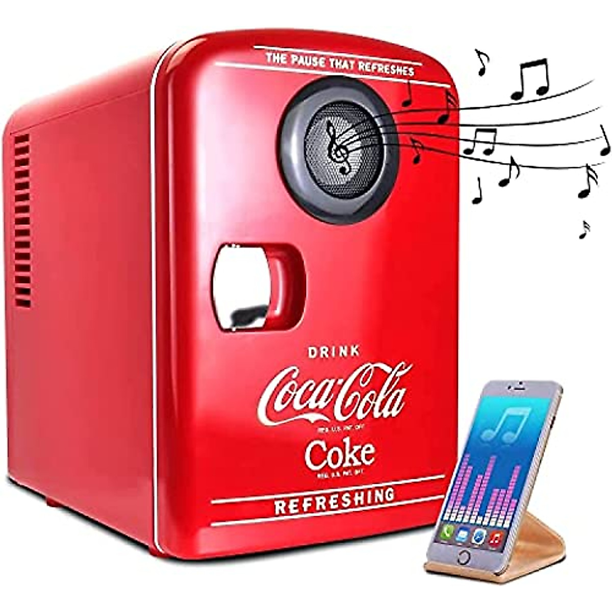 Coca-Cola KWC4-BT Compact Refrigerator, Red/White