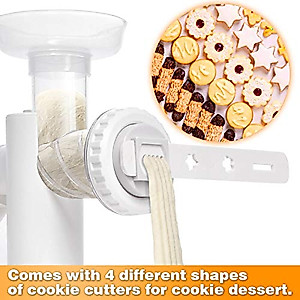 LHS Manual Meat Grinder, Heavy Duty Meat Mincer Sausage Stuffer, 3-in-1 Hand Grinder with Stainless Steel Blades for Meat, Sausage, Cookies, Easy to Clean