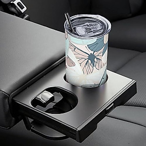 AFHYZY 20 oz Tumbler Reusable Coffee Travel Mug with Lids and Straws, Insulated Coffee Cups Leak Proof 20oz Stainless Steel Water Bottles Skinny for Women, Men, Work, Sports - Butterfly