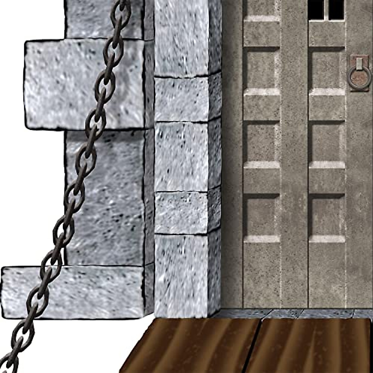 Beistle Printed Castle Door and Window Props, 16" to 5' 4", 9 Pieces In Package